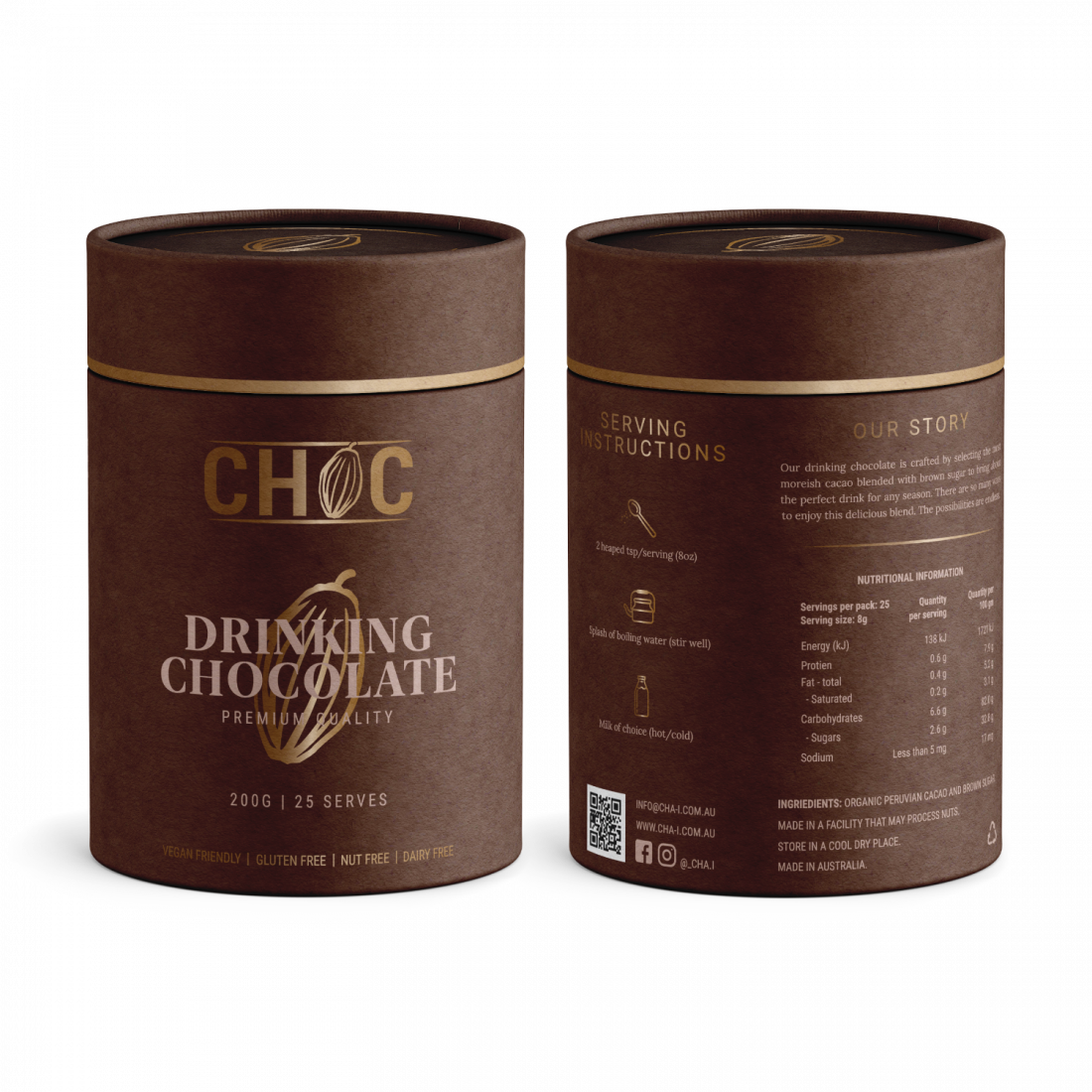 CHOC Drinking Chocolate Tube - 200 gm - Cha-i